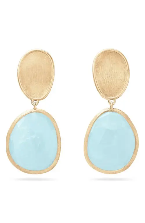 Marco Bicego Lunaria Aquamarine Drop Earrings - 18k Yellow Gold
