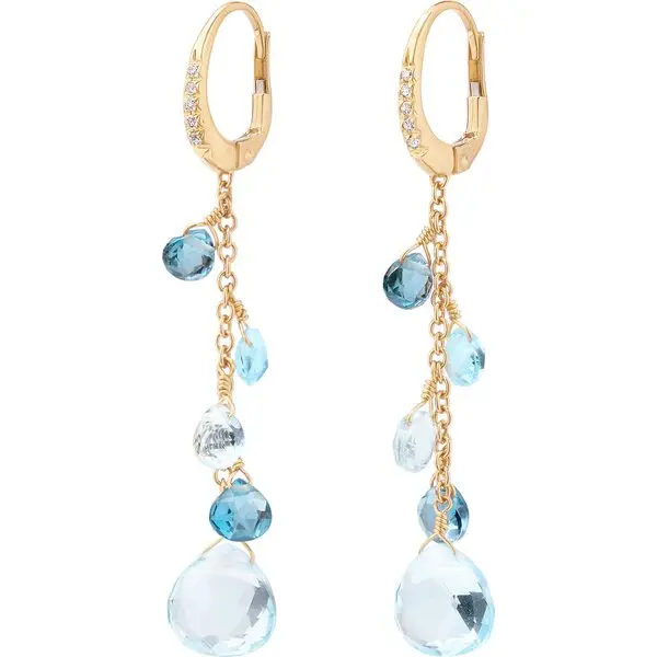 Marco Bicego Paradise Topaz And Diamond Drop Earrings - 18k Yellow Gold