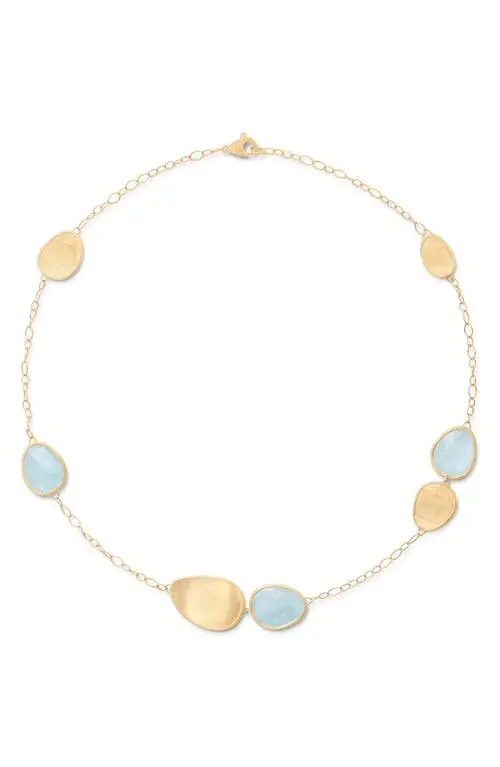 Marco Bicego 18k Gold Aquamarine Station Necklace - 18k Yellow Gold