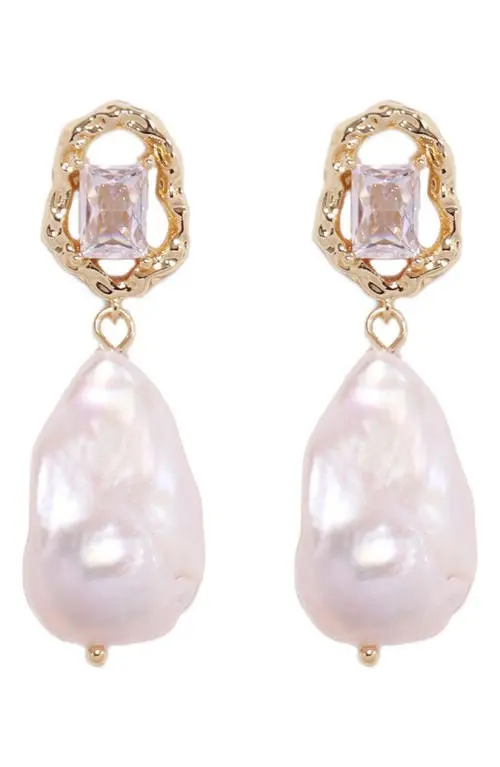 PETIT MOMENTS Abigail Faux Drop Earrings - Pearl
