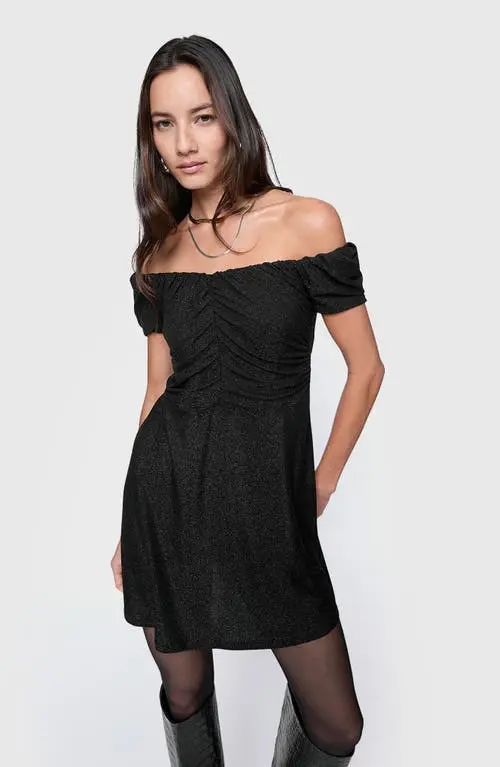 rebecca minkoff off the shoulder dress Rebecca Minkoff Devin Off The Shoulder Minidress In True Black - 51% Off