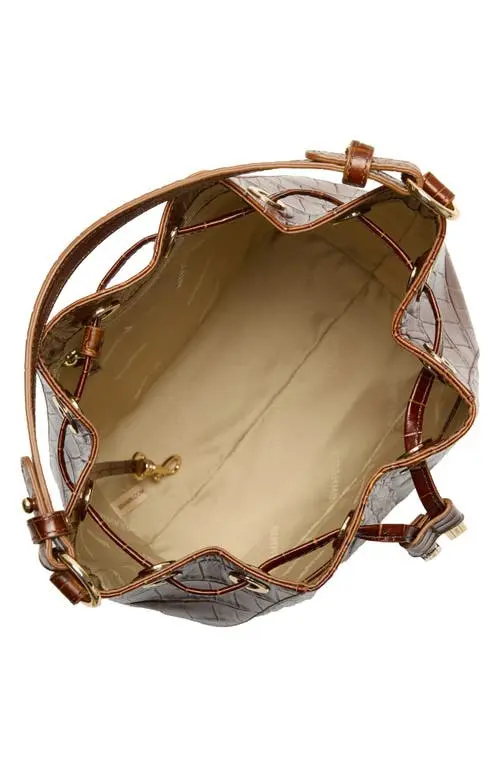 Buy Brahmin Melinda Croc-embossed Leather Bucket Bag  display picture 3