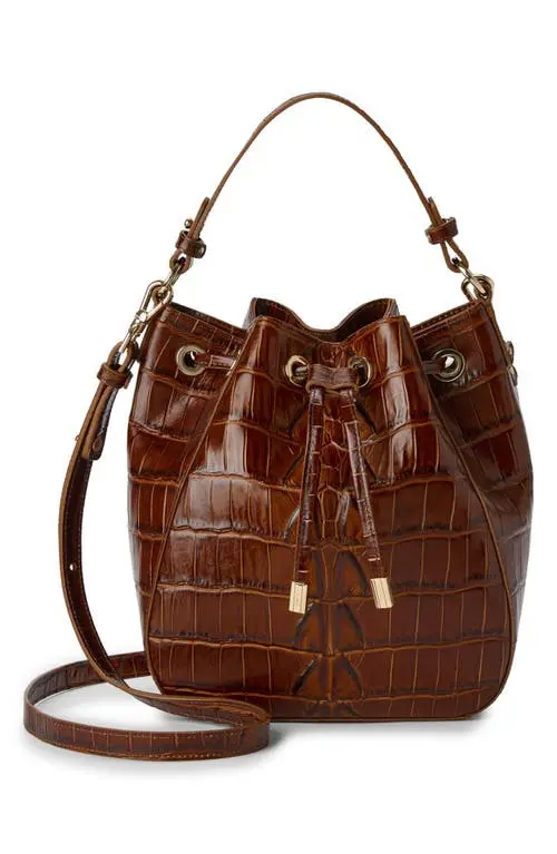 Buy Brahmin Melinda Croc-embossed Leather Bucket Bag 