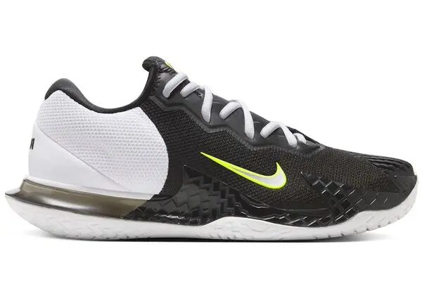 Nike Court Vapor Cage Hc Rafa Metallic Silver Sneakers - Black/white/volt