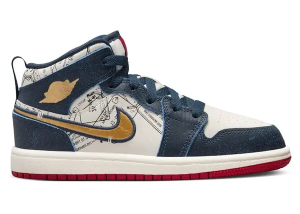JORDAN 1 Mid Se - Armory Navy Blue/pale Ivory/sport Red