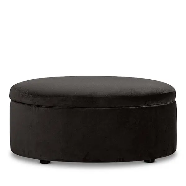 Bloomingdale'S Alta Large Round Storage Ottoman, In Fabric - Monaco Coal