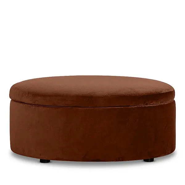 Bloomingdale'S Alta Large Round Storage Ottoman, In Fabric - Monaco Rust