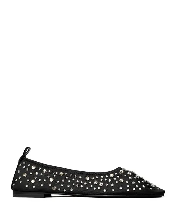Tory Burch Eddie Crystal Ballet Flats - Black