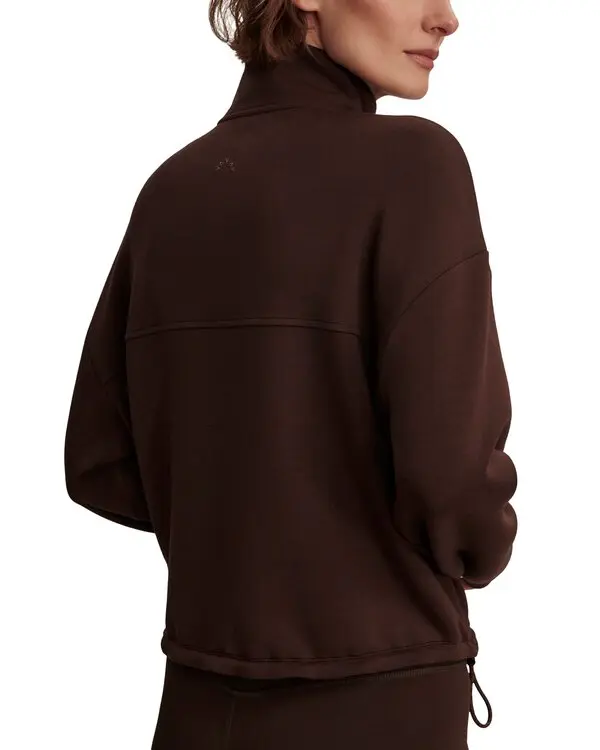 Varley Sian Cropped Half Zip Sweatshirt - Coffee Bean