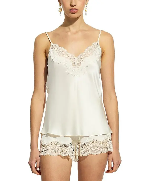 Ginia Silk Lace Chemise - Creme