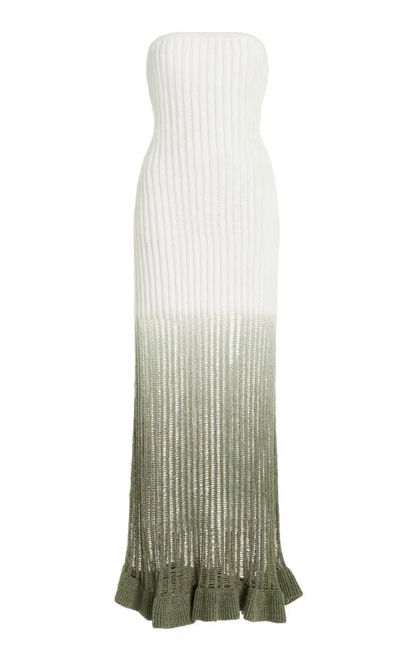 Significant Other Exclusive Amaya Ribbed-knit Cotton-blend Maxi Dress - Ivory