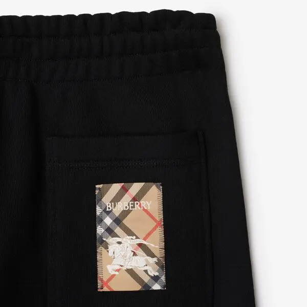 Burberry Check Label Cotton Jogging Pants
