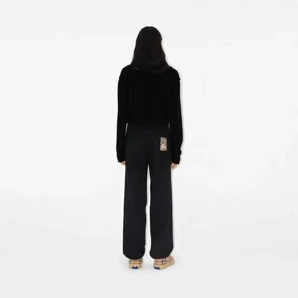 Burberry Check Label Cotton Jogging Pants