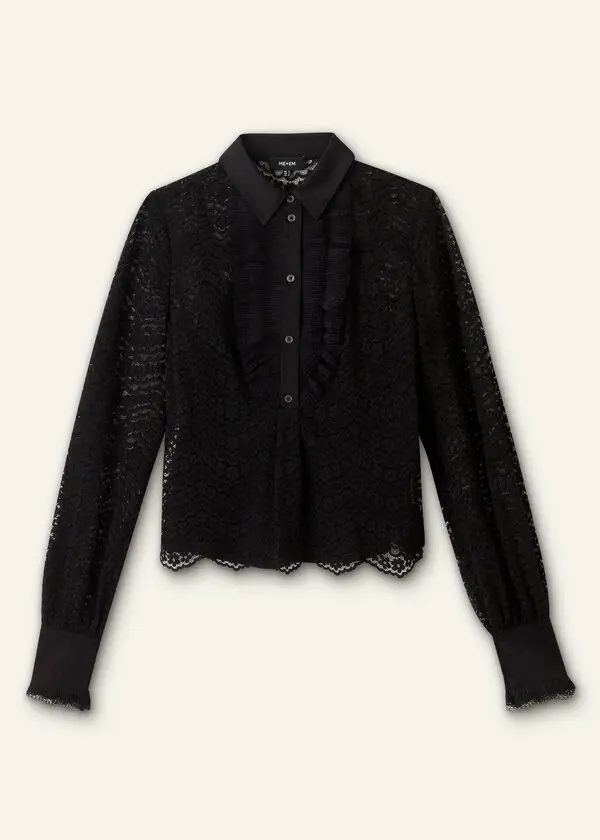 ME+EM Lace Cropped Shirt With Cami