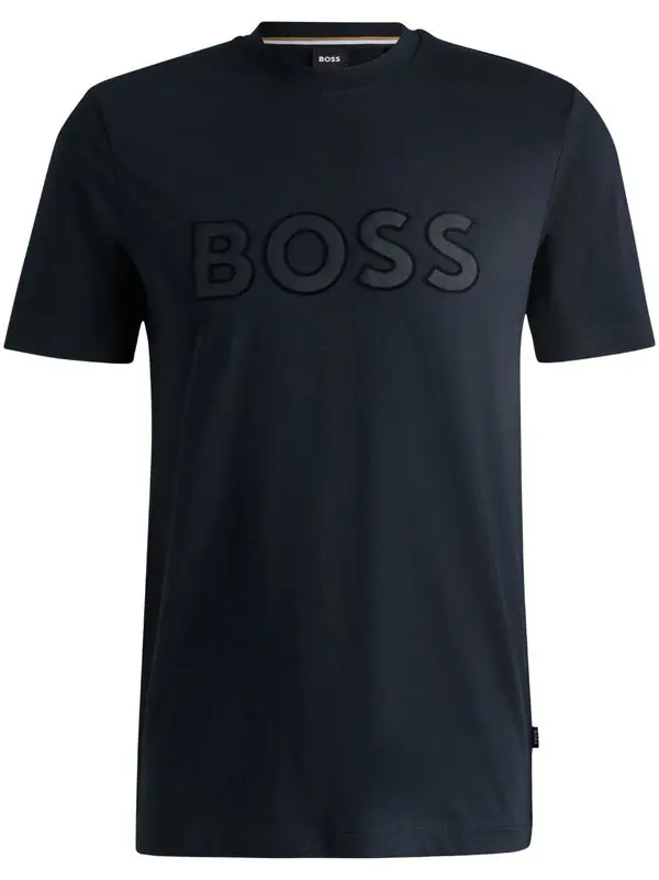 BOSS Logo-patch Cotton T-shirt - Blue
