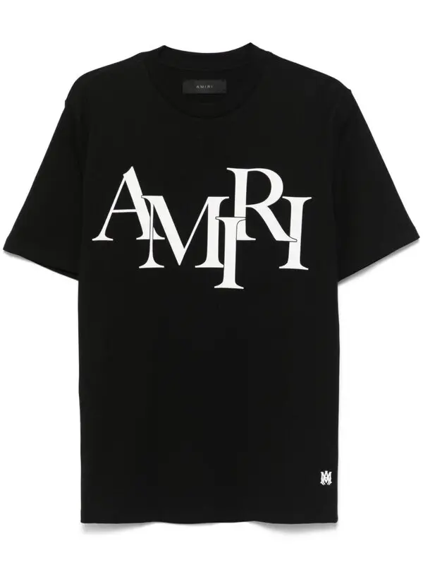 Amiri Staggered-logo T-shirt - Black