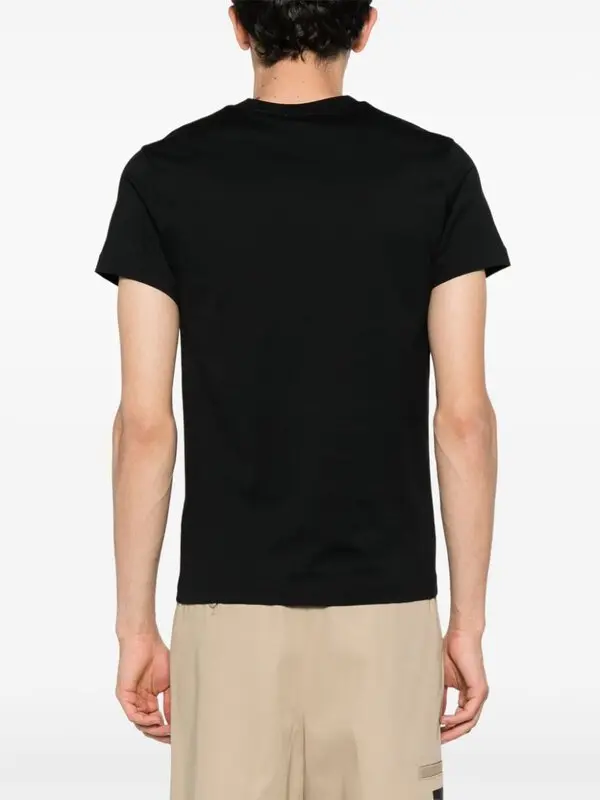 Burberry Logo-embroidered Cotton T-shirt - Black