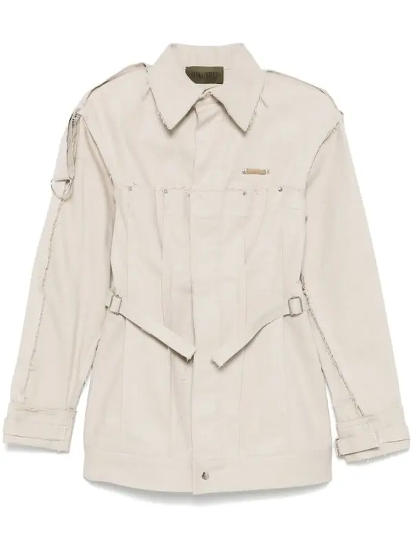 ELENA VELEZ Darted Denim Jacket - Neutrals