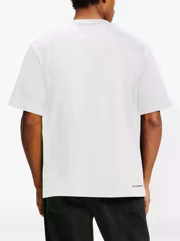 Karl Lagerfeld Ikon Peek-a-boo Pocket Relaxed T-shirt - White