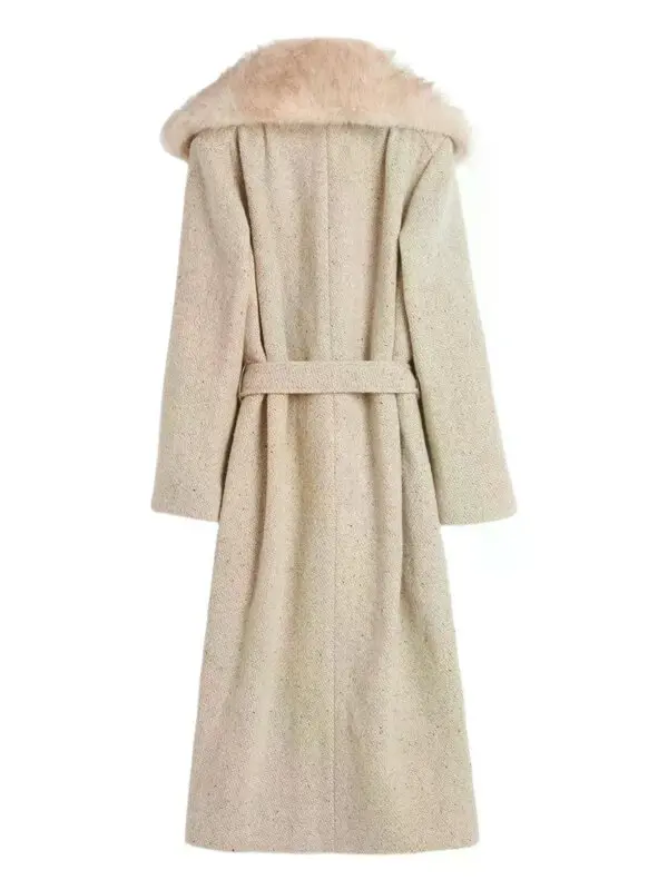 Valentino Garavani Virgin Wool Coat With Faux-fur Collar