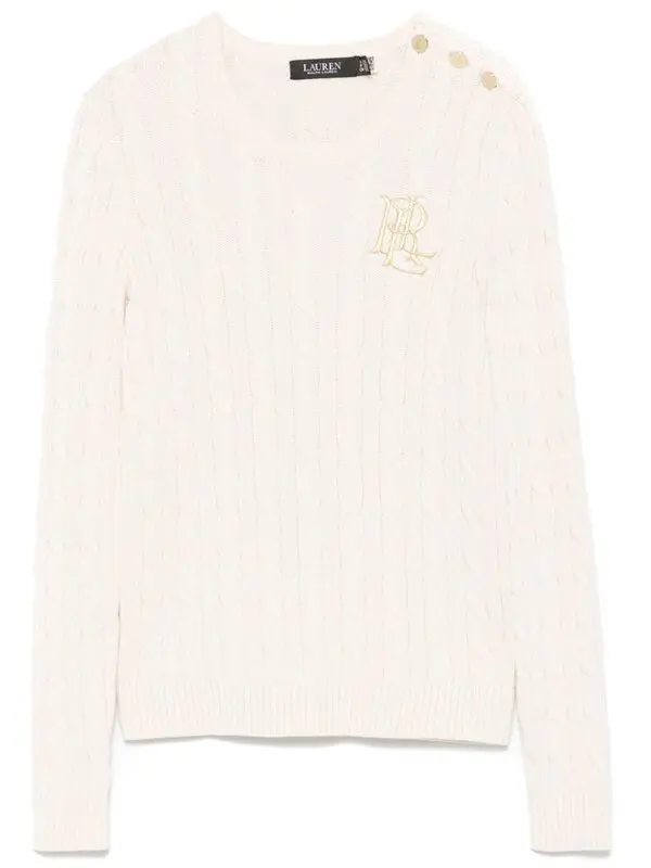 Ralph Lauren Montiva Cable Knit Sweater - White