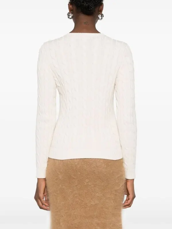 Ralph Lauren Montiva Cable Knit Sweater - White