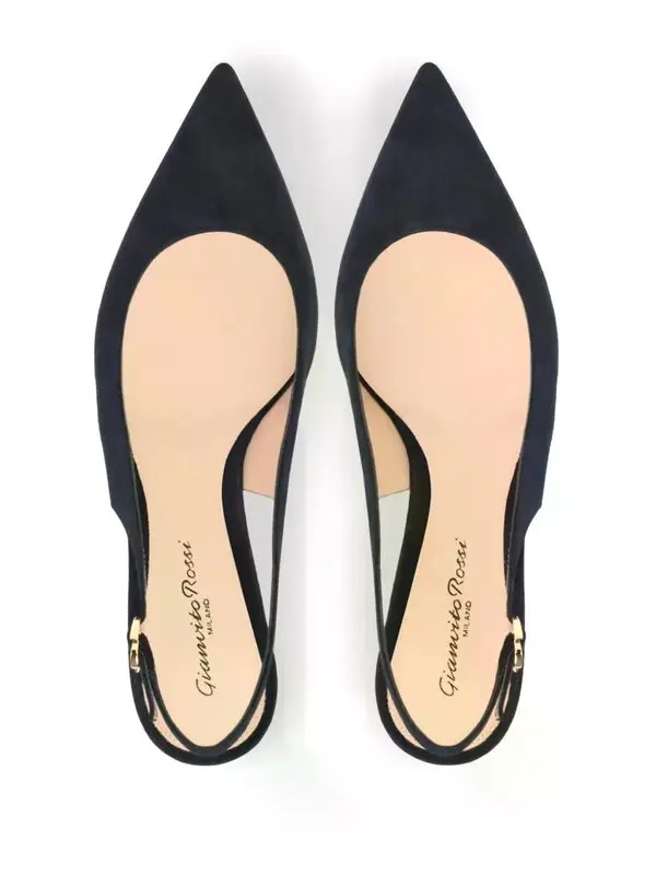 GIANVITO ROSSI Ribbon Sling 55mm Pumps - Blue