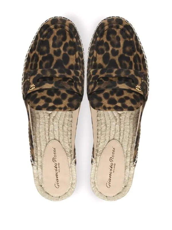 GIANVITO ROSSI Lido Leopard Loafers
