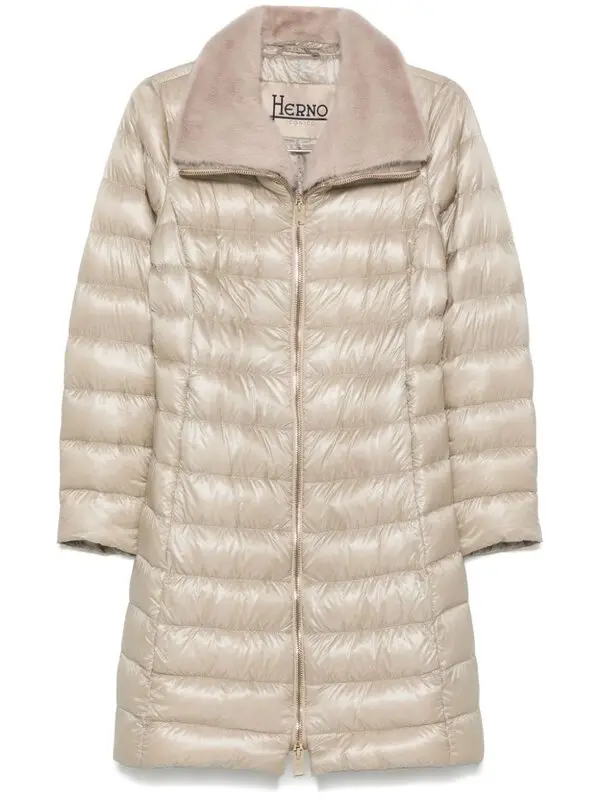 Herno Down-feather Quilted Coat With Detachable Faux Fur Collar