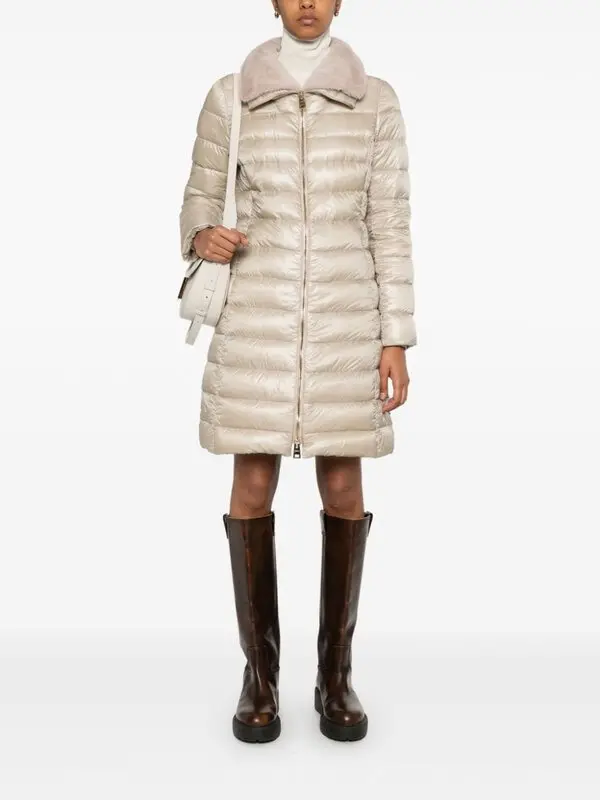Herno Down-feather Quilted Coat With Detachable Faux Fur Collar