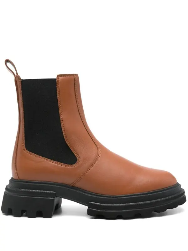 Hogan Leather Chelsea Boots - Brown