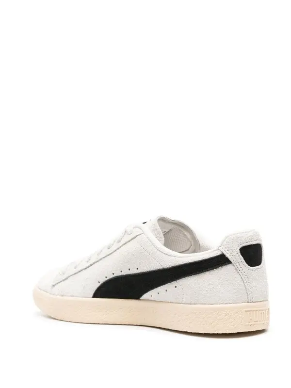 PUMA Clyde Hairy Suede Sneakers - White