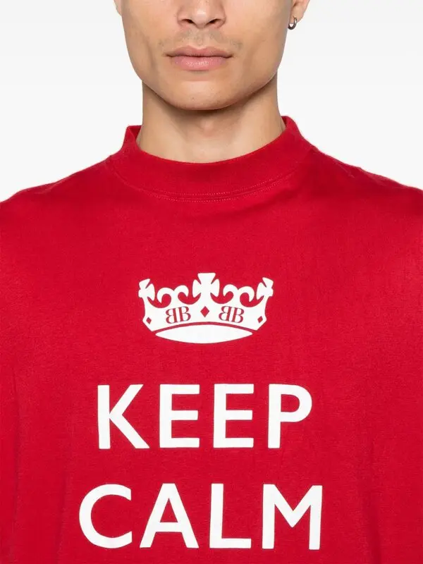 Balenciaga Keep Calm T-Shirt - Red | Editorialist