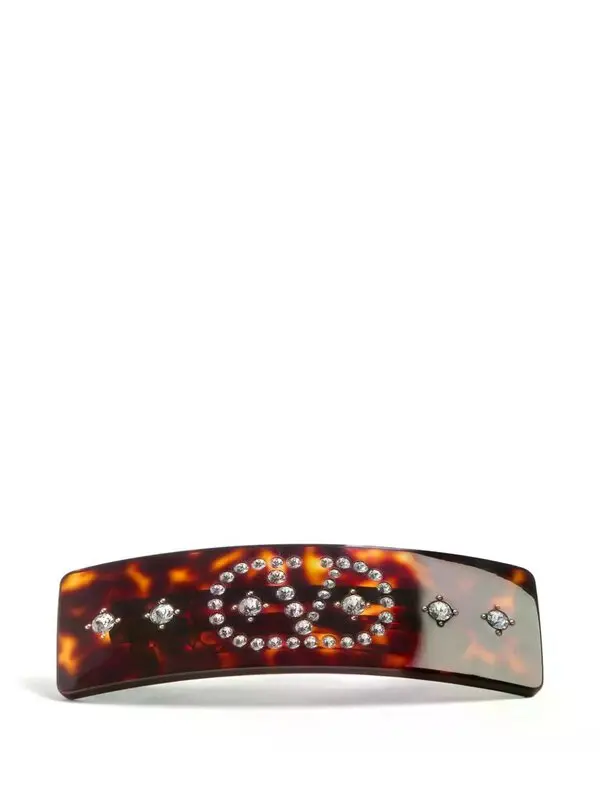 Valentino Garavani Vlogo Signature Hair Clip - Brown
