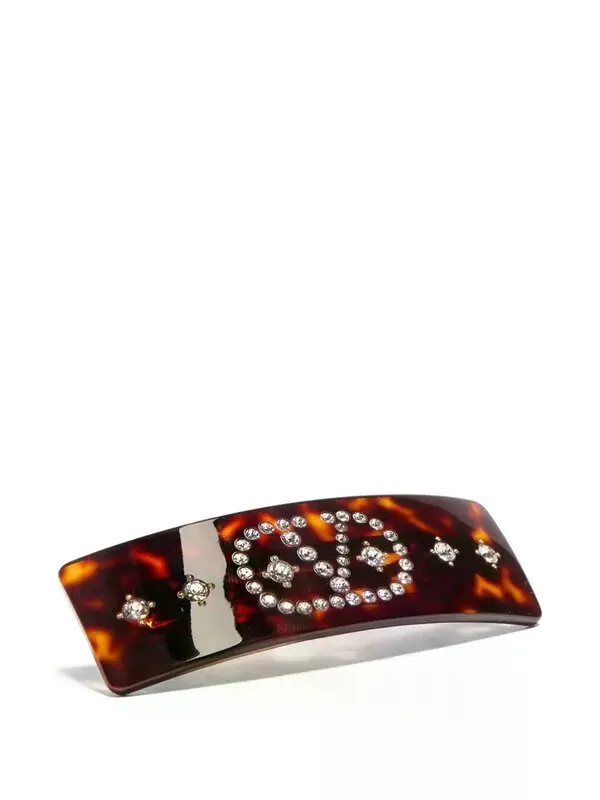 Valentino Garavani Vlogo Signature Hair Clip - Brown