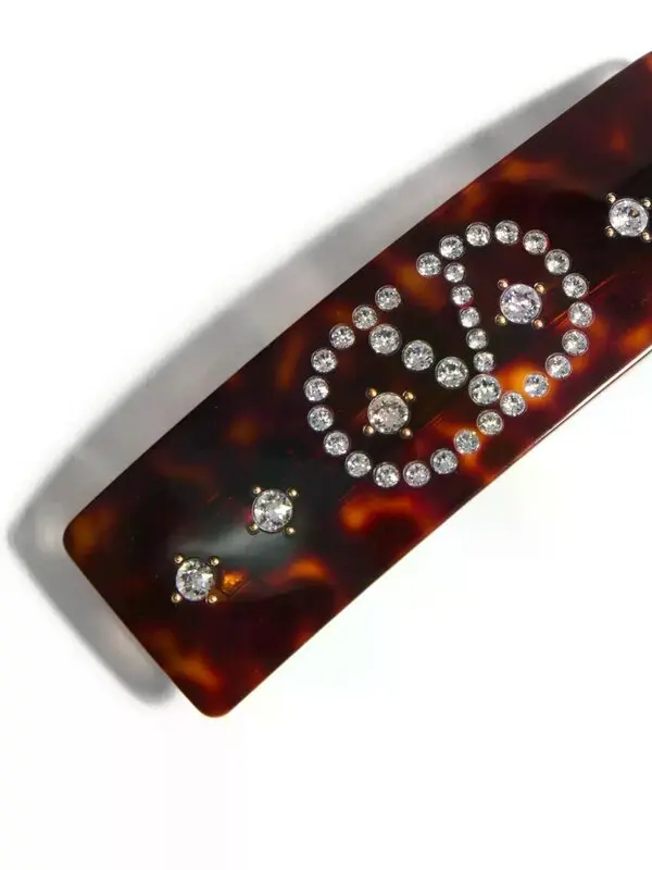 Valentino Garavani Vlogo Signature Hair Clip - Brown