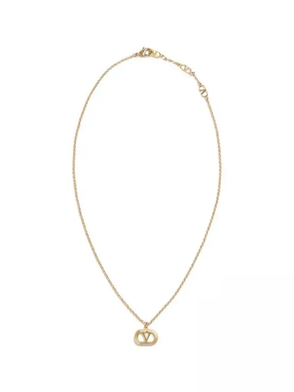 Valentino Garavani Logo Pendant Necklace - Gold