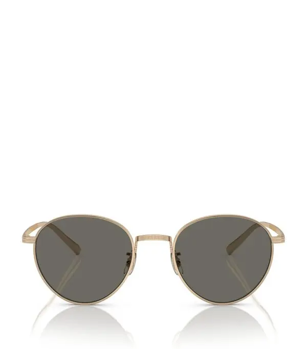 Oliver Spencer Round Rhydian Sunglasses - Gold