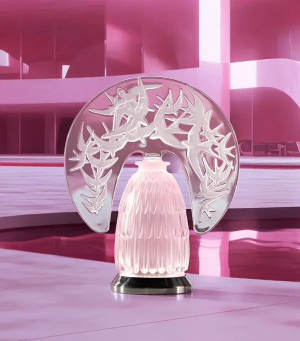 Lalique Rose Nebula Hirondelles Lamp