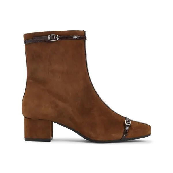 CAREL Suede Leather Ankle Boots - Brown