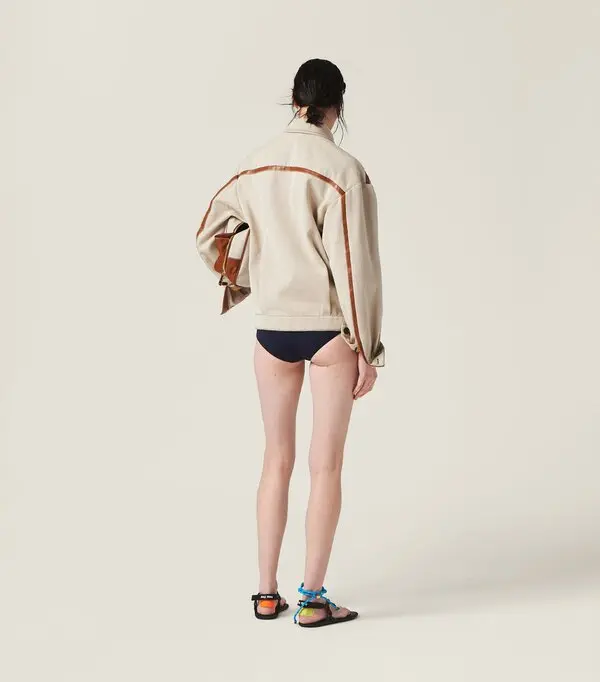 Miu Miu Jacquard Canvas Zip Up Jacket