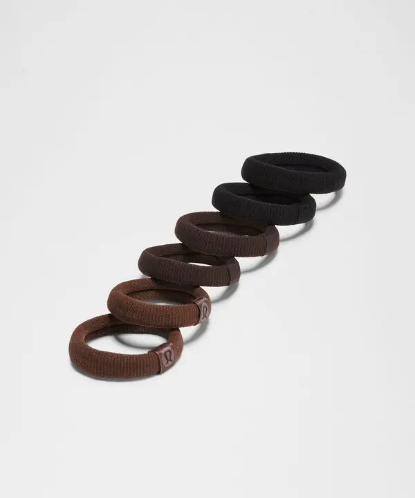Lululemon Knit Hair Ties - Black/black/french Press/french Press/java/java