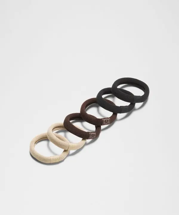 Lululemon Knit Hair Ties - Black/walnut Crunch/wacky Khaki