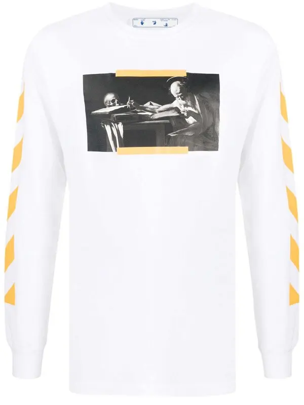 Off-White Off Carav Painting Long Sleeve T-shirt - White