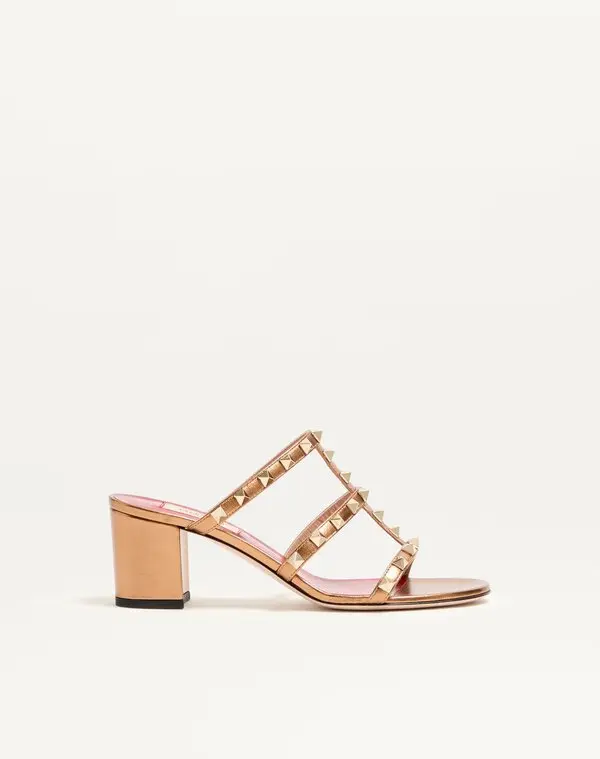 Valentino Garavani Rockstud 60mm Slide Sandal - Gold
