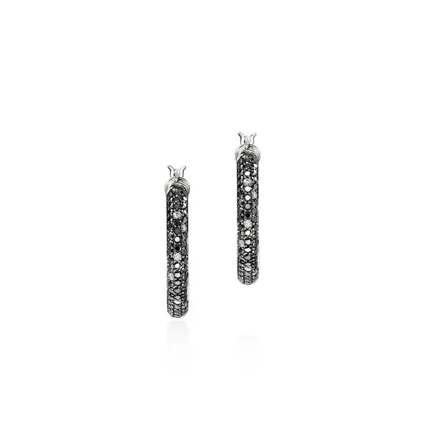 John Hardy Pave Diamond Hoop Earrings