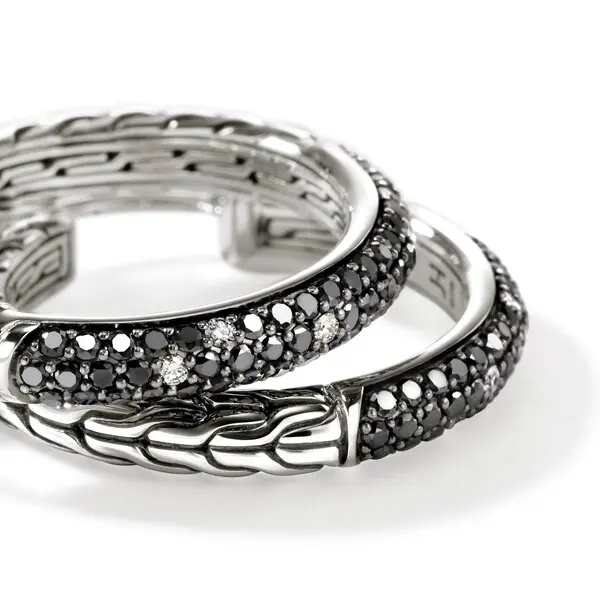 John Hardy Pave Diamond Hoop Earrings