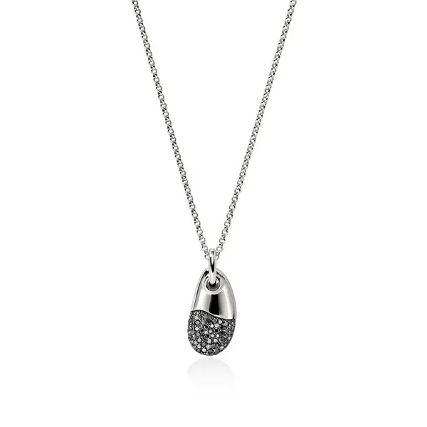 John Hardy Pebble Diamond Pave Necklace - Sterling Silver