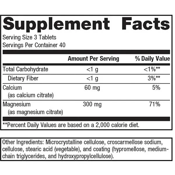 METAGENICS Magnesium Citrate 120 Tablets