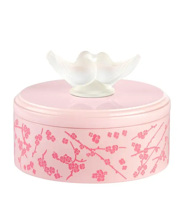 Lalique Small Rose Nebula Fleurs De Cerisier Box - Clear
